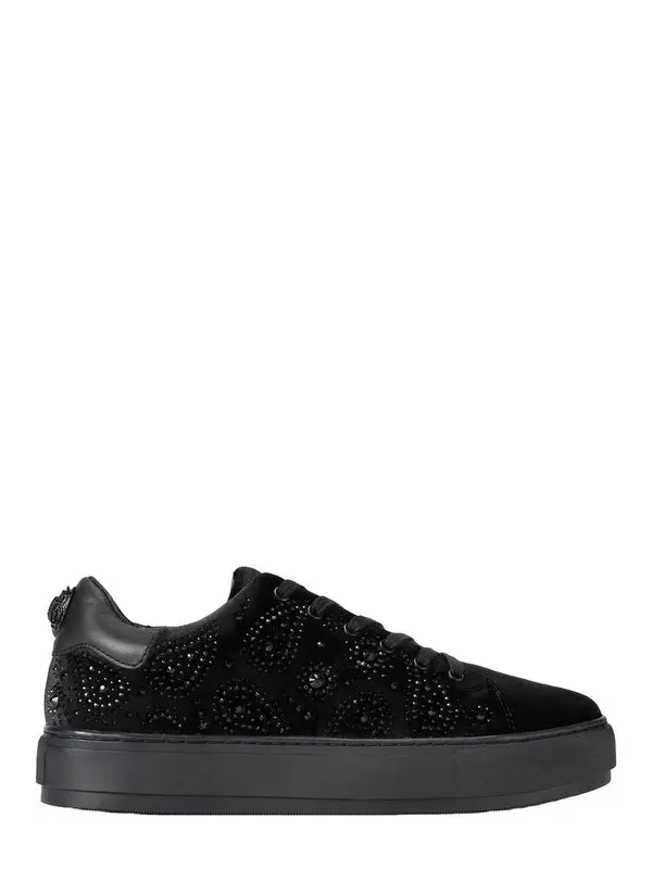 Kurt Geiger Laney Crystal Embellished Platform Sneakers - Charcoal