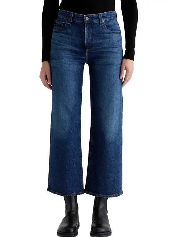 Ag Saige Mid-rise Ankle Wide-leg Jeans - Veiled