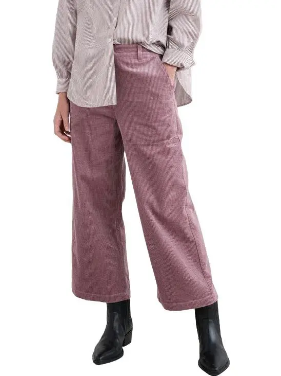 SEASALT CORNWALL Asphodel Crop Wide-leg Corduroy Pants - Elderberry