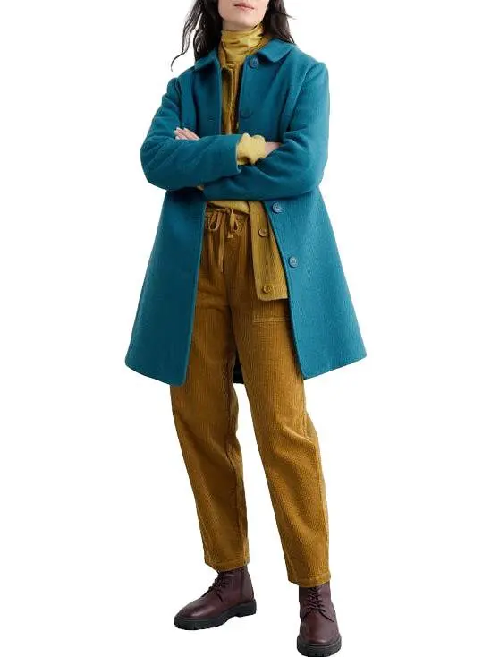 SEASALT CORNWALL Wood Cabin Longline Coat - Teal