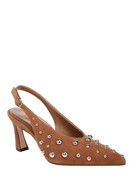 27 EDIT NATURALIZER Elaine Studded Slingback Pumps - Dark Chestnut Brown