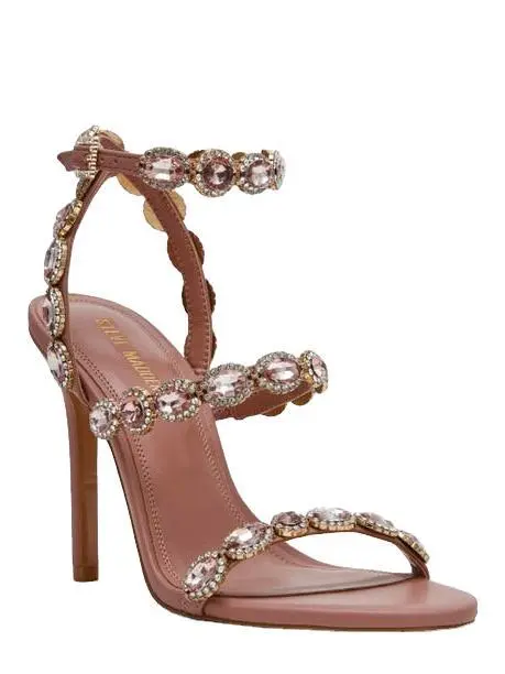Steve Madden Embellished Stiletto Ankle Strap Sandal - Blush