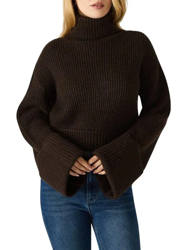 Steve Madden Adelade Turtleneck Sweater - Dark Espresso