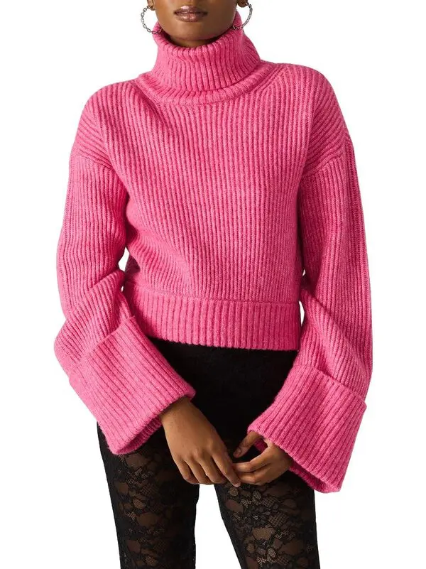 Steve Madden Adelade Turtleneck Sweater - Pink Carnation