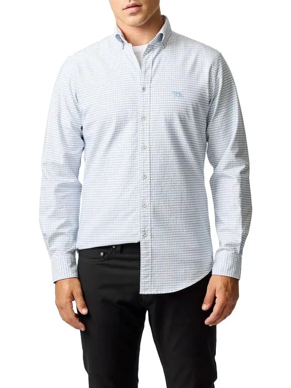 Rodd & Gunn Sports Fit Check Cotton Button-down Oxford Shirt - Dusk Blue