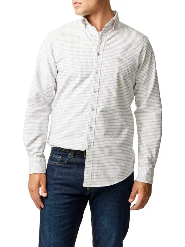 Rodd & Gunn Sports Fit Check Cotton Button-down Oxford Shirt - Pebble