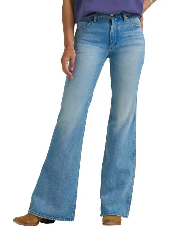 Wrangler 70s High Rise Flare Jeans - Soft Ocean