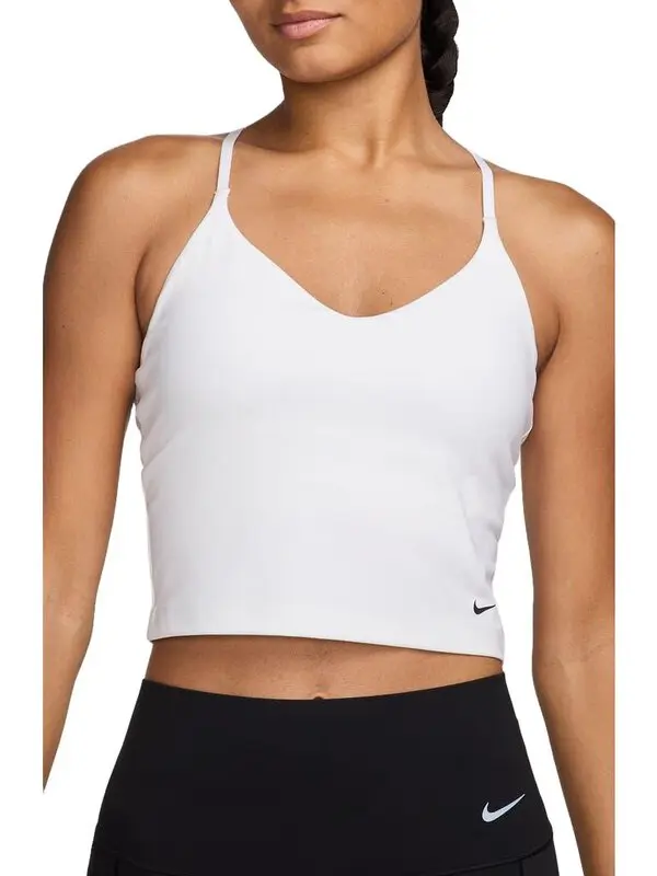 Nike Indy Light-support Padded Sports Bra Tank - 100 White/black