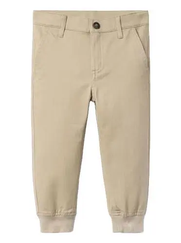Janie And Jack The Button Twill Jogger - Beige