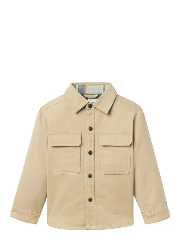 Janie And Jack Twill Shirt Jacket - Beige