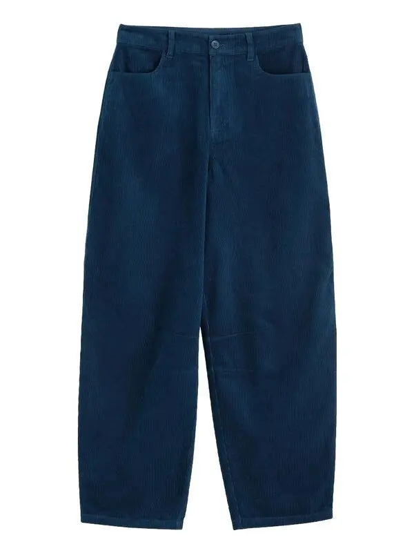 SEASALT CORNWALL Avens Organic Cotton Corduroy Crop Barrel Leg Pants - Sea Cave