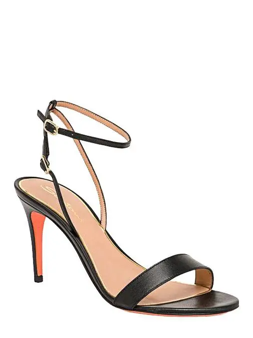Santoni Leather High-heel Sandals - Black