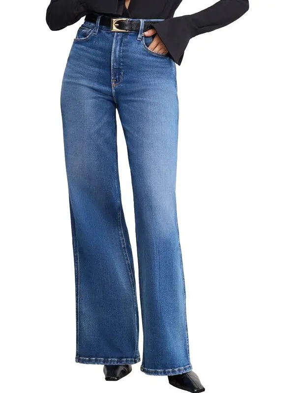 Good American High-waist Wide-leg Jeans - Indigo891