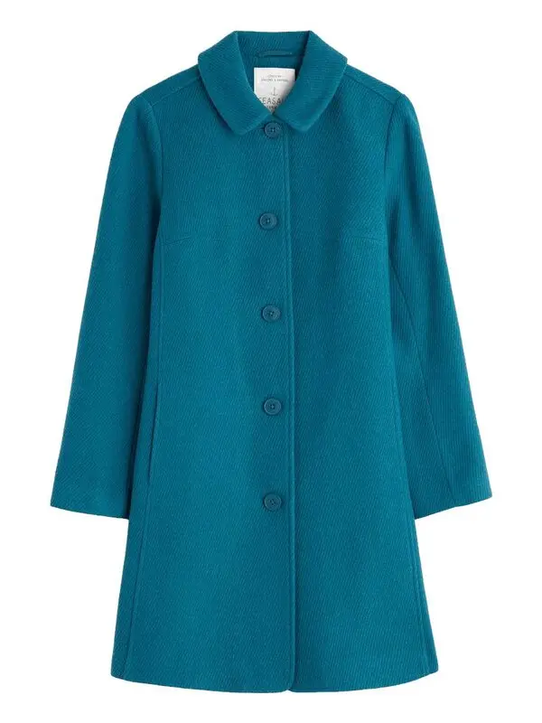 SEASALT CORNWALL Wood Cabin Longline Coat - Teal