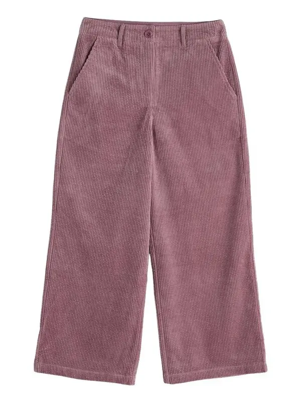 SEASALT CORNWALL Asphodel Crop Wide-leg Corduroy Pants - Elderberry