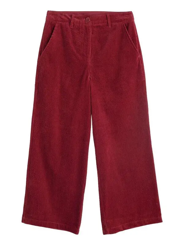 SEASALT CORNWALL Asphodel Crop Wide-leg Corduroy Pants - Jam