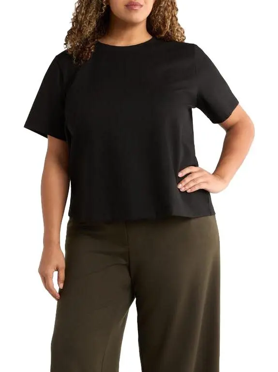 Eileen Fisher Crewneck Ponte T-shirt - Black