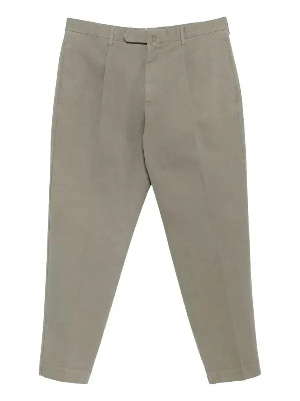 DELL'OGLIO Pleat-detail Chino Trousers - Neutrals