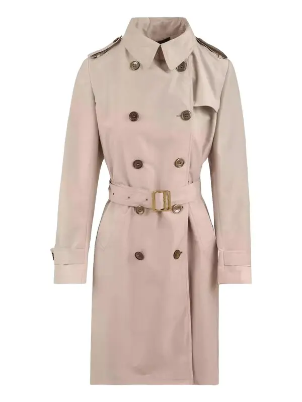 MOORER Belted Double-breasted Trench Coat - Neutrals