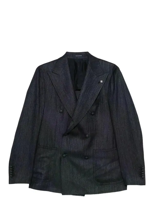 Tagliatore Double-breasted Wool Blazer - Blue