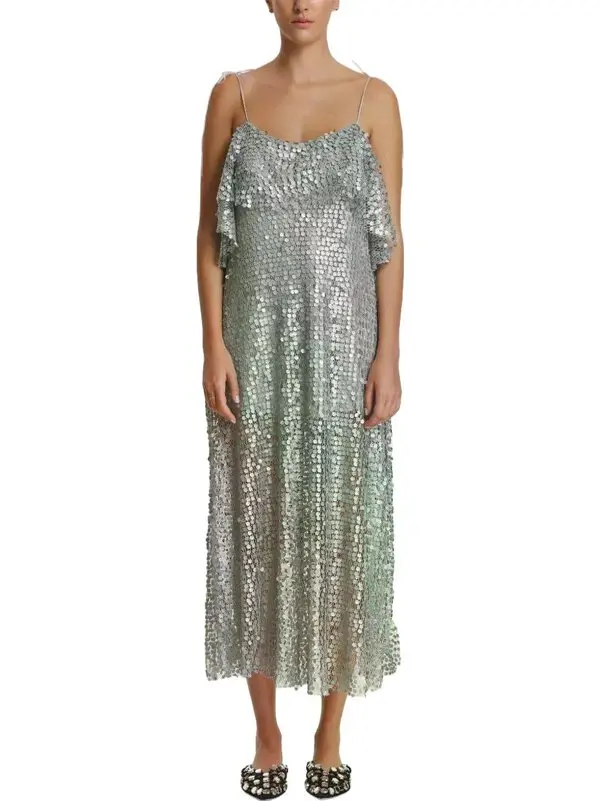 PNK Sequin Ruffled Midi Dress - Grey