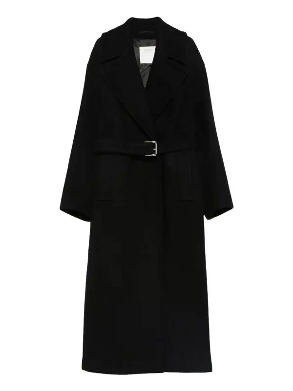 Sportmax Virgin Wool Belted Coat - Black