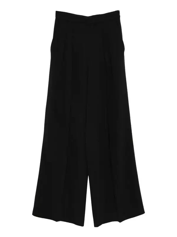TWINSET Pleated Wide-leg Trousers - Black