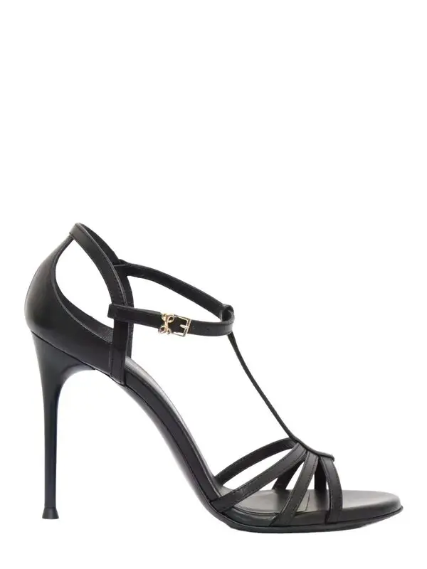 SERGIO LEVANTESI Leather Stiletto Sandals - Black