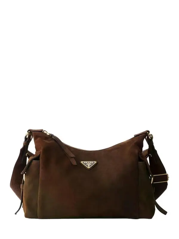 Prada Explore Suede Shoulder Bag - Brown