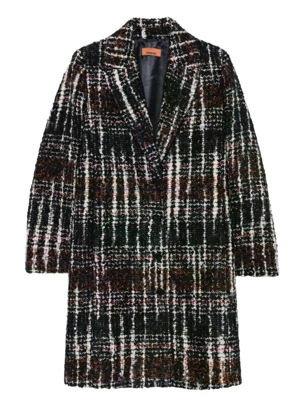 Missoni Plaid Single-breasted Coat - Black
