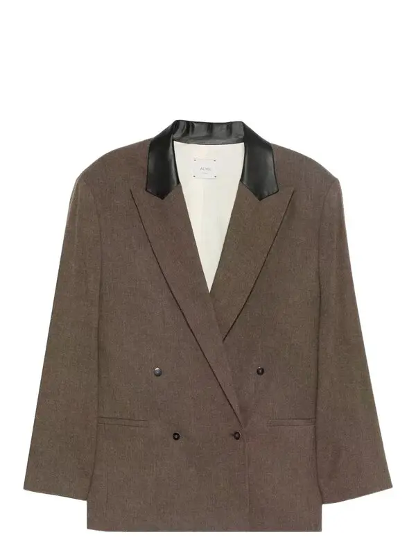 ALYSI Double-breasted Blazer - Brown