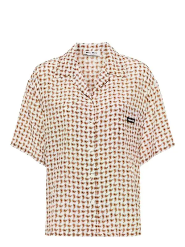 Miu Miu Paisley-print Silk Shirt - Neutrals