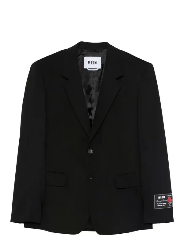 MSGM Single-breasted Blazer - Black