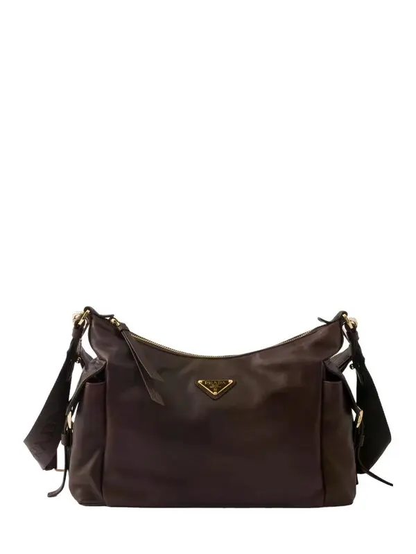Prada Explore Leather Shoulder Bag - Brown