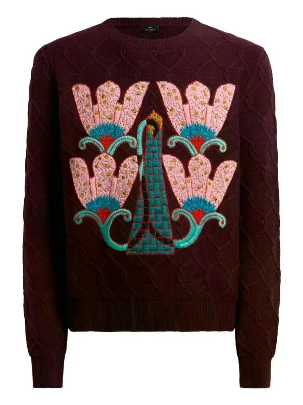 Etro Embroidered Wool Sweater - Red