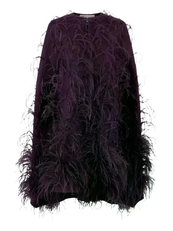 Valentino Garavani Feather-detailing Cape - Purple