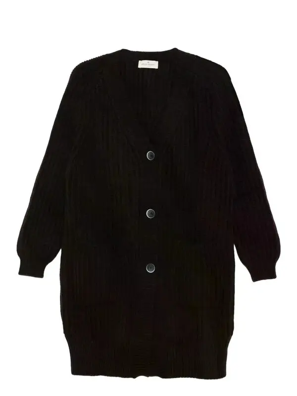 Bruno Manetti Ribbed-knit Cardigan - Black