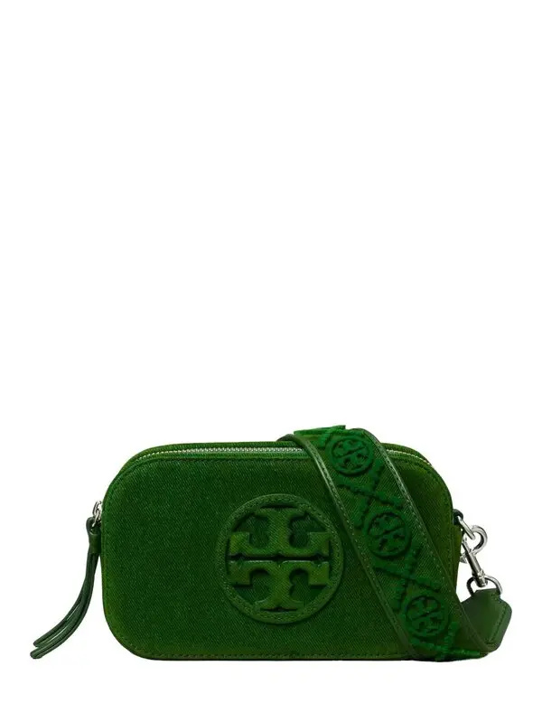 Tory Burch Flocked Logo Mini Crossbody Bag - Green