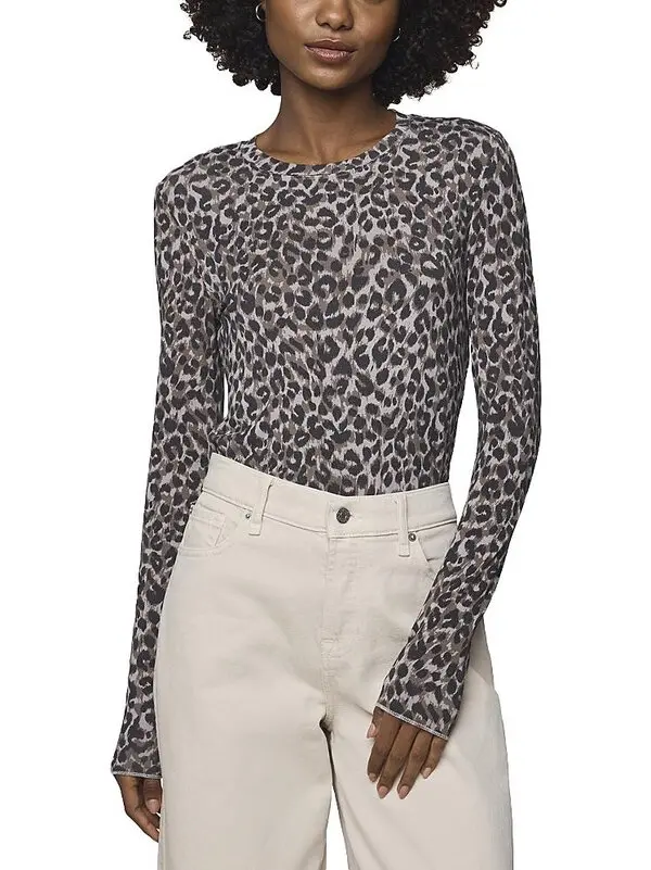 Splendid Printed Long Sleeve Tee - Leopard