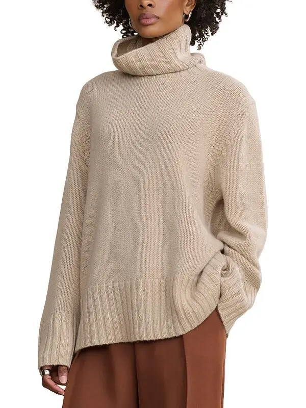 Jenni Kayne Cashmere Turtleneck Sweater - Warm Sand