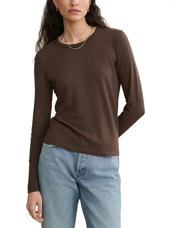 Jenni Kayne Long Sleeve Slim Tee - Chocolate