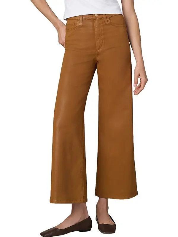 Joe's Jeans The Mia Wide Leg Ankle Coated Jeans - Bronze Brown