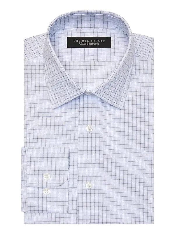 Bloomingdale'S Regular Fit Stretch Dress Shirt Exclusive - Blue
