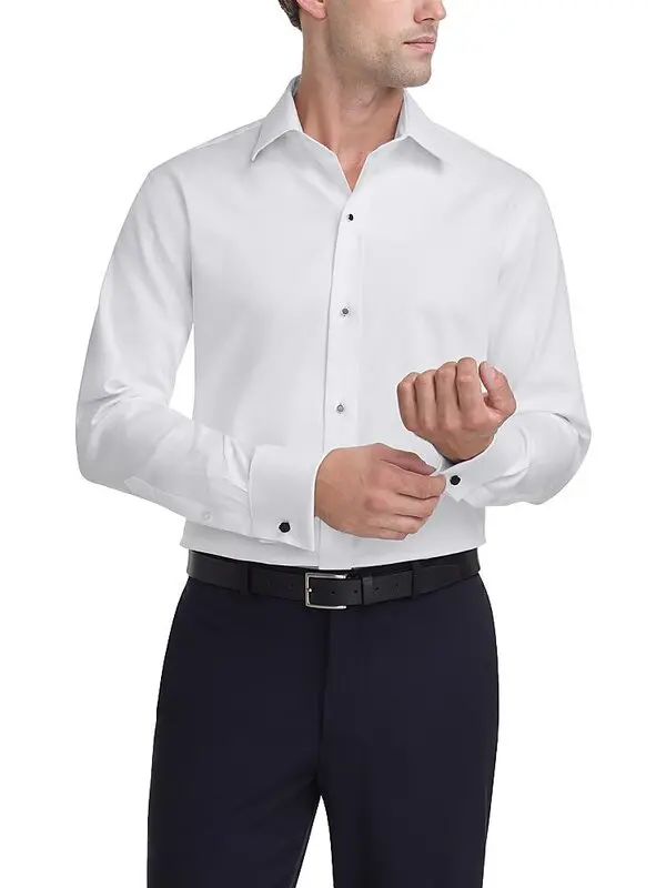 Bloomingdale'S Regular Fit Stretch Dress Shirt Exclusive - White
