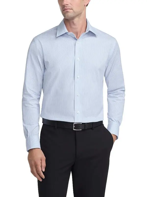 Bloomingdale'S Regular Fit Stretch Dress Shirt Exclusive - Blue