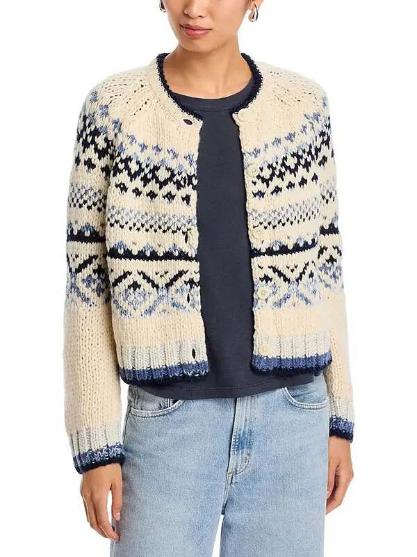 Velvet By Graham & Spencer Fair Isle Cardigan - Multi