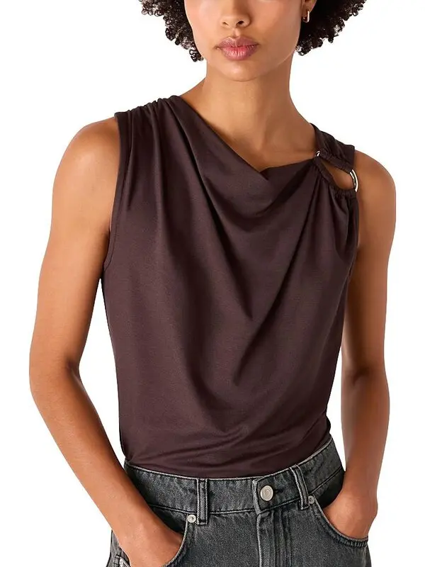 Whistles Ring Detail Sleeveless Top - Brown