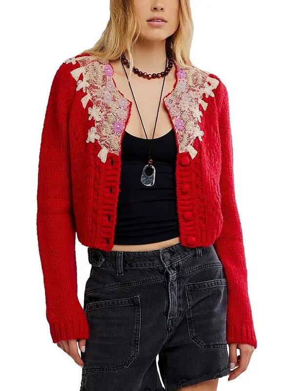 Free People Pixie Cardigan - Red