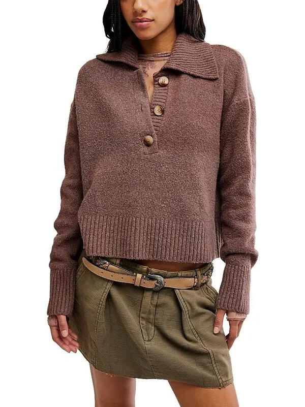 Free People Trading Up Polo Sweater - Enchanted