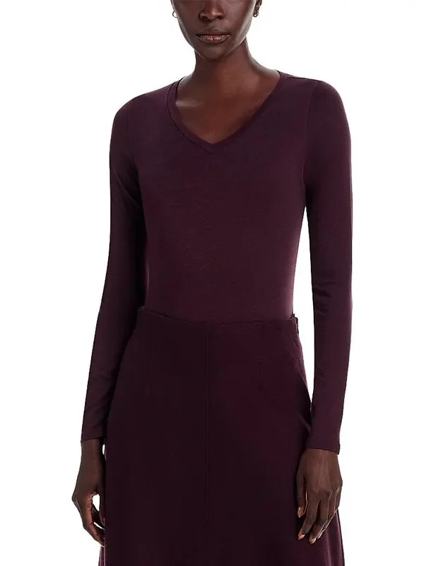 Eileen Fisher V-neck Long Sleeve Top - Casis